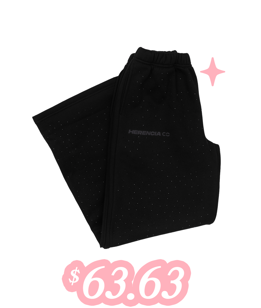 Black Rhinestone Pants (unisex) – Herencia Clothing